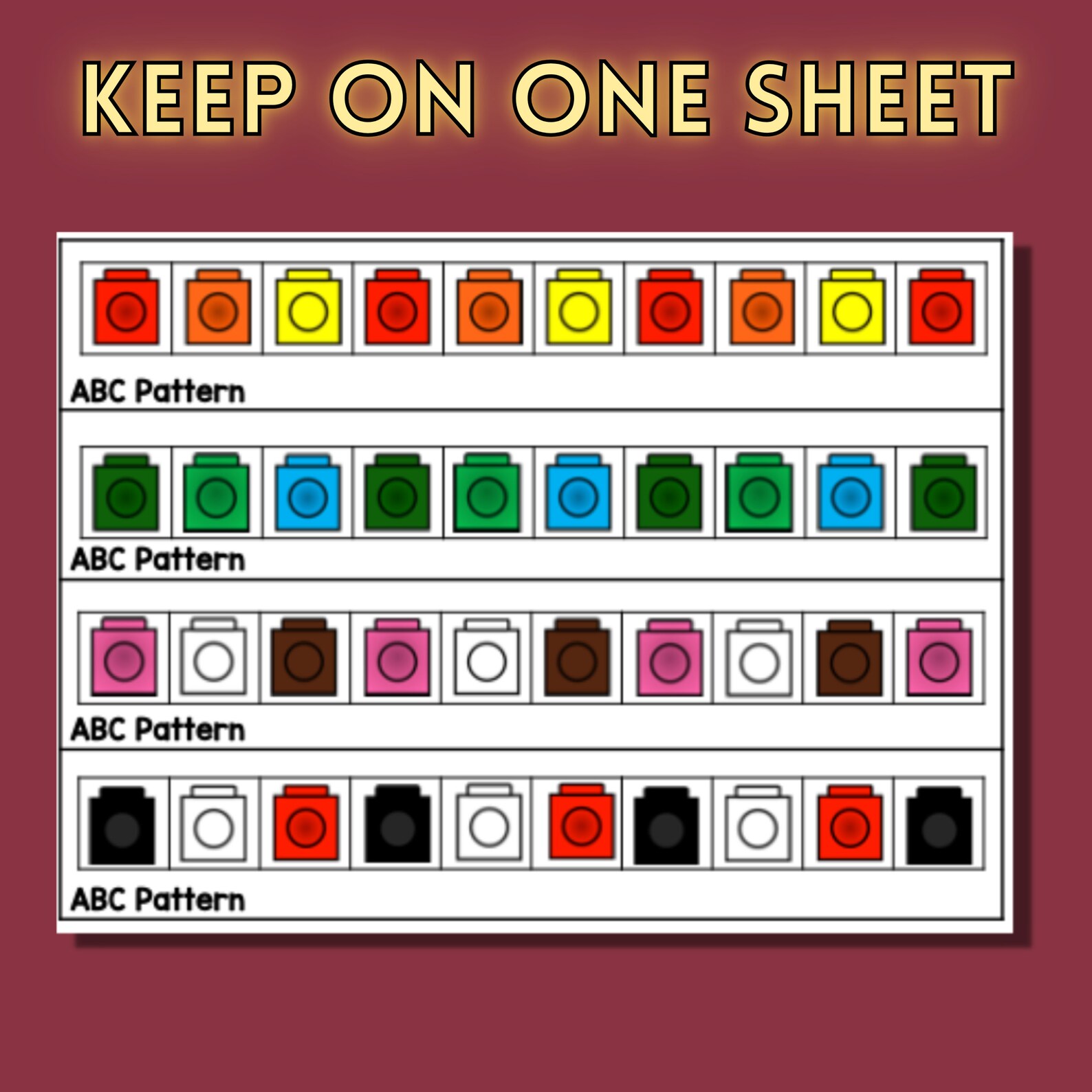 Snap Cube Patterns | Math Pattern Center | Preschool Math Center ...