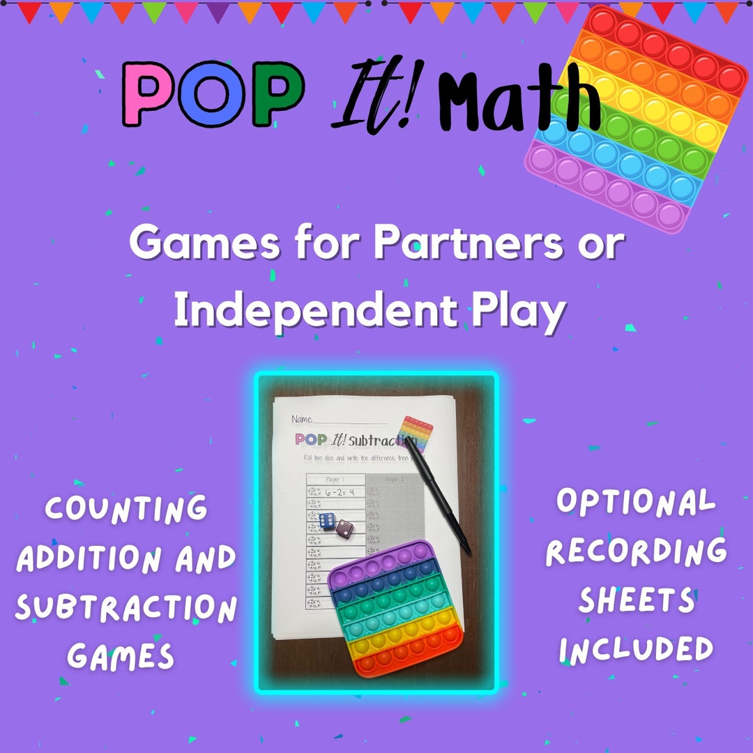 Pop It Math | Counting, Addition and Subtraction Independent and ...