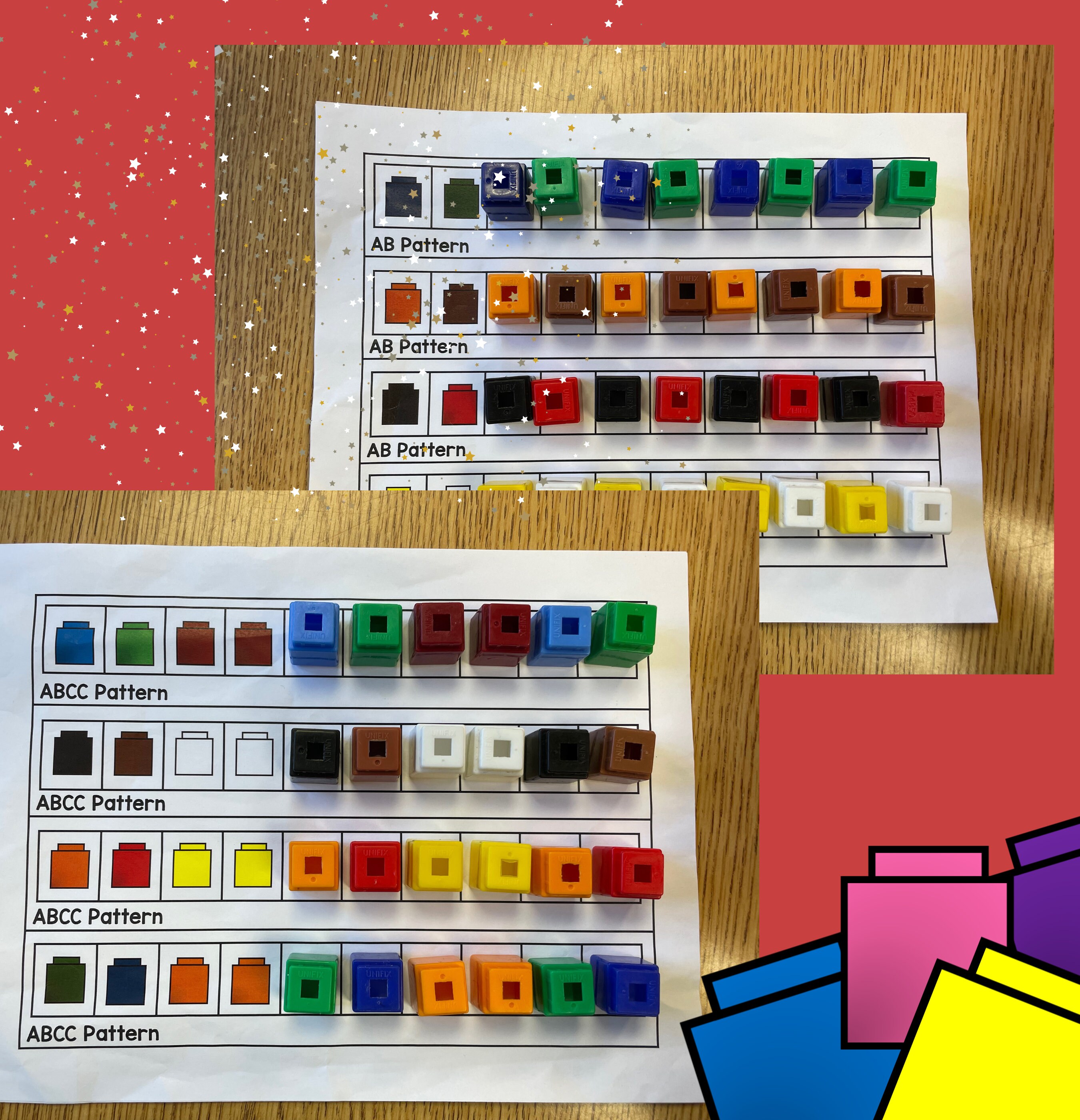 Unifix Cube Patterns Math Pattern Center Preschool Math Center ...