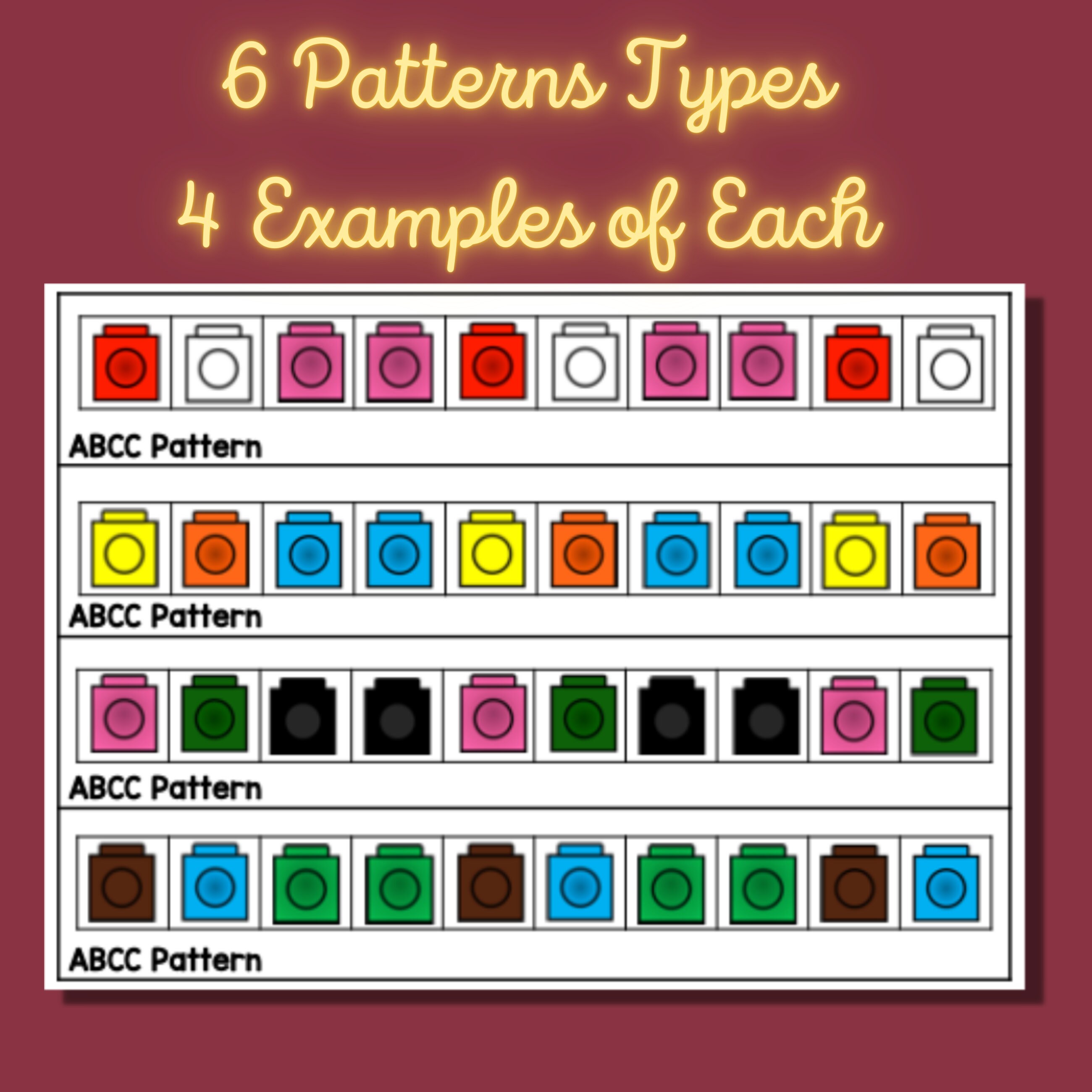 Snap Cube Patterns | Math Pattern Center | Preschool Math Center ...
