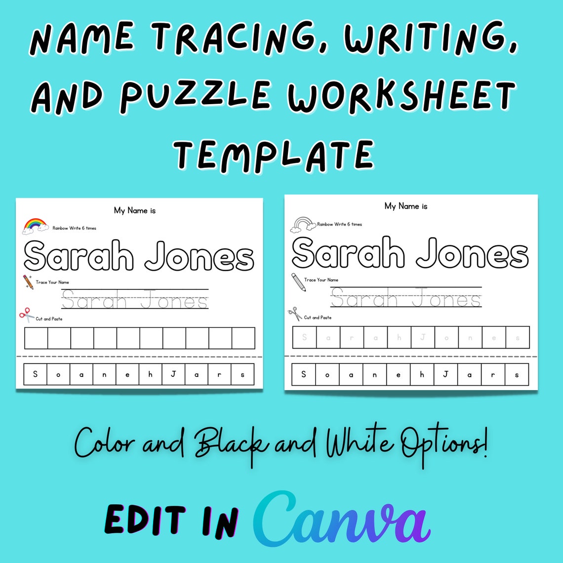 Name Writing Tracing Worksheet Template for Kindergarten Preschool Prek ...