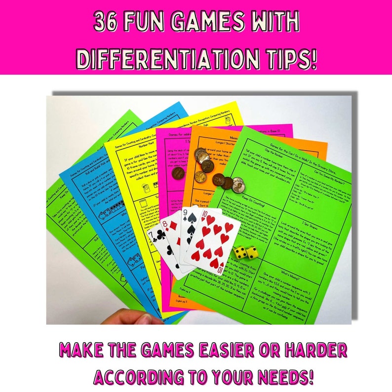 Homework Games for Kindergarten or First Grade for the Whole Year in ...