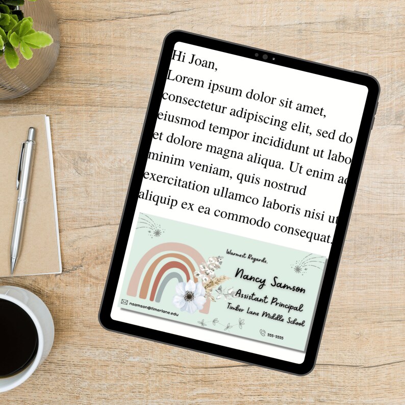 Colorful Email Signature Bundle | Rainbow | Watercolor | Editable in ...