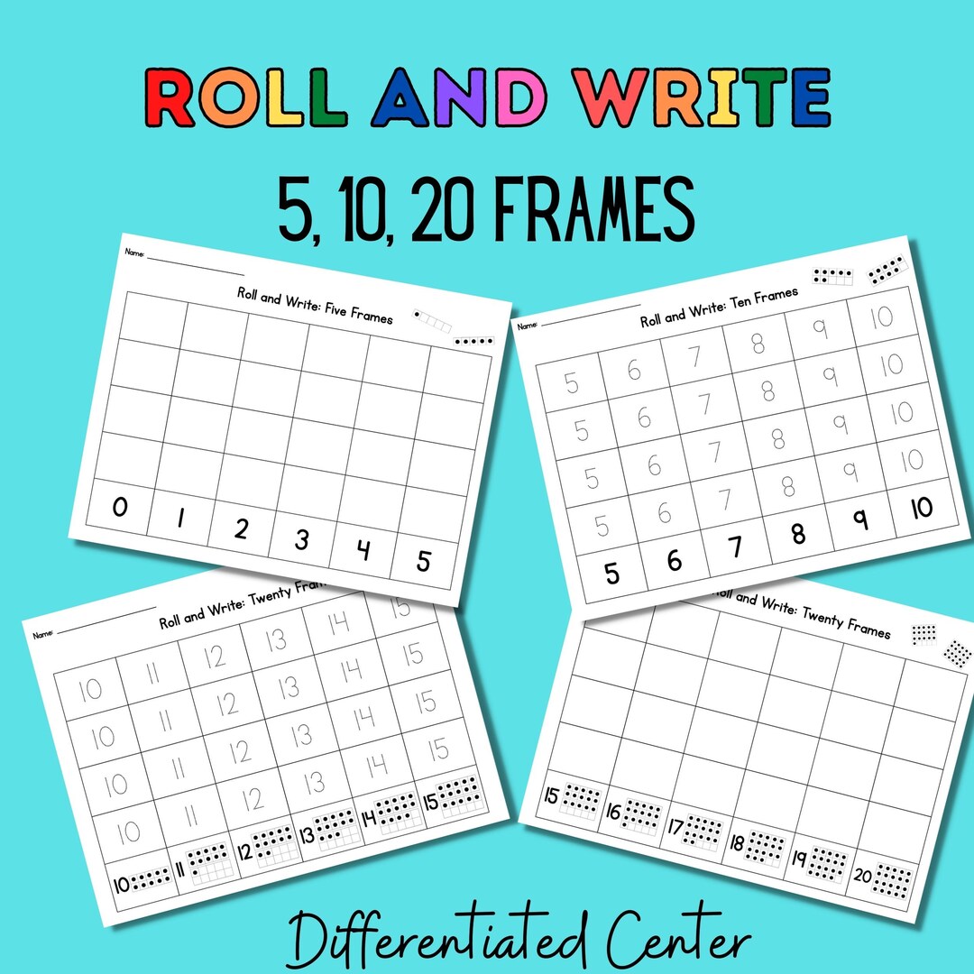 Roll and Write 5, 10, 20 Frames Station | Differentiated Math Number ...