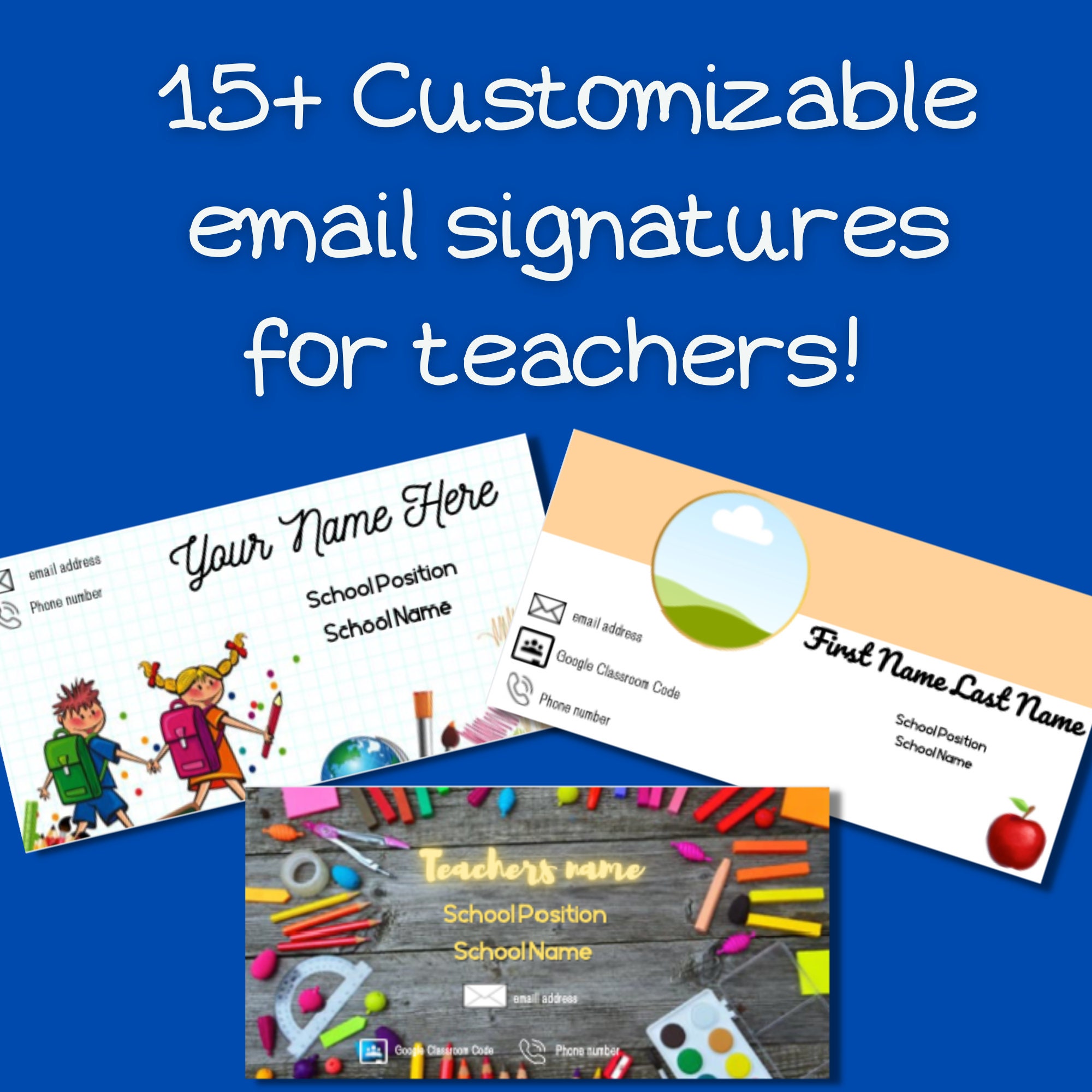 Email Signature Templates for Teachers| Editable | Customizable - Etsy