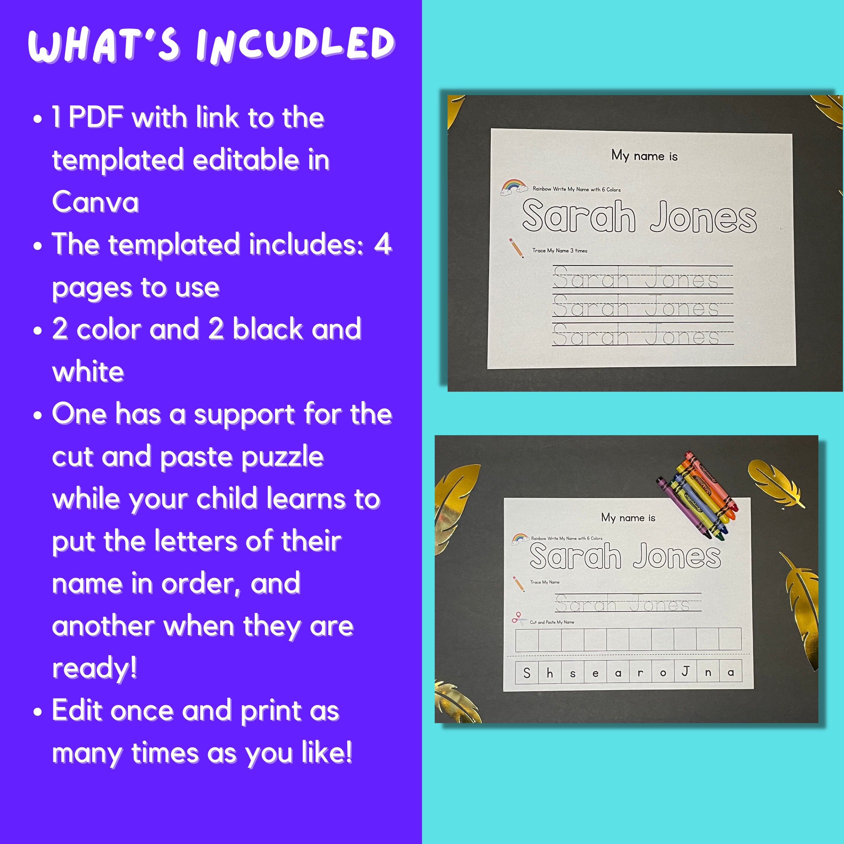 Name Writing Tracing Worksheet Template for Kindergarten Preschool Prek ...