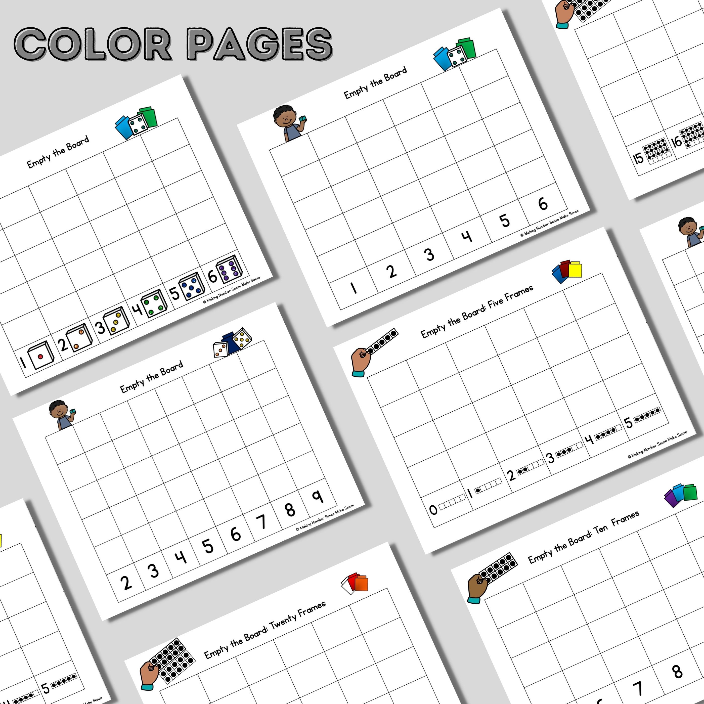 Math Dice Game| Kindergarten and Prek BUNDLE : Empty the Board ...