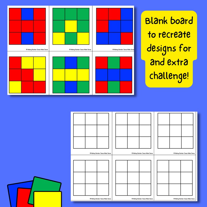 Inch Tile Activity Center Math Task Cards | Math Station | Preschool ...