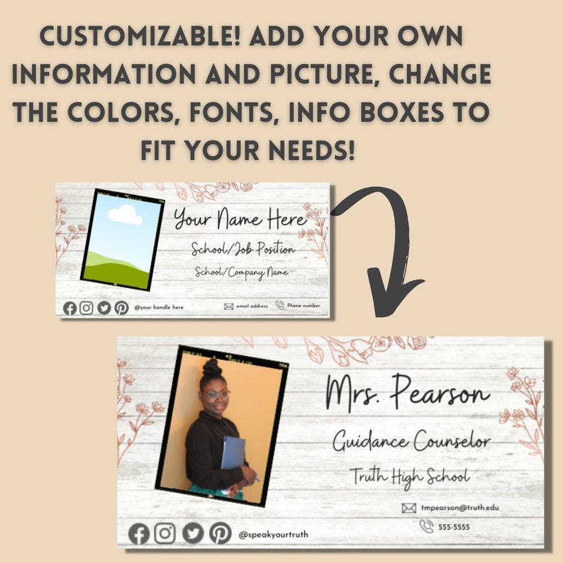Modern Farmhouse Inspired Email Signature Templates | Editable ...