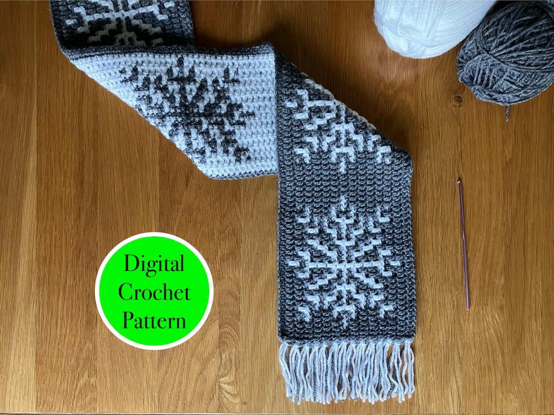 Snowflake Scarf Crochet Pattern for Mosaic Overlay Crochet (english ...