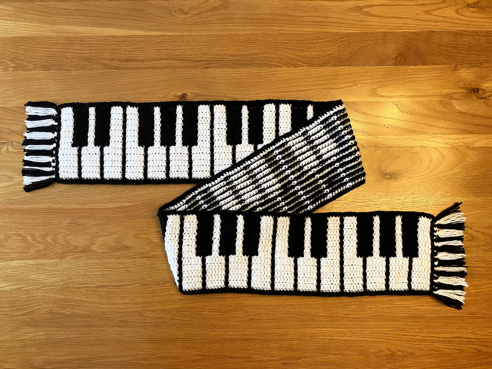 Piano Scarf Crochet Pattern for Mosaic Overlay Crochet - Etsy