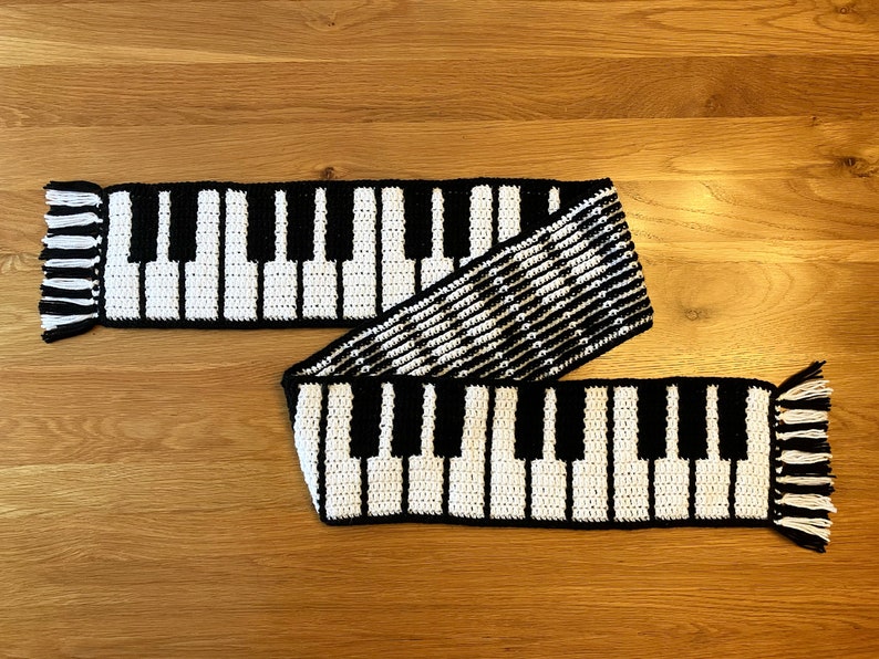 Piano Scarf Crochet Pattern for Mosaic Overlay Crochet (english ...