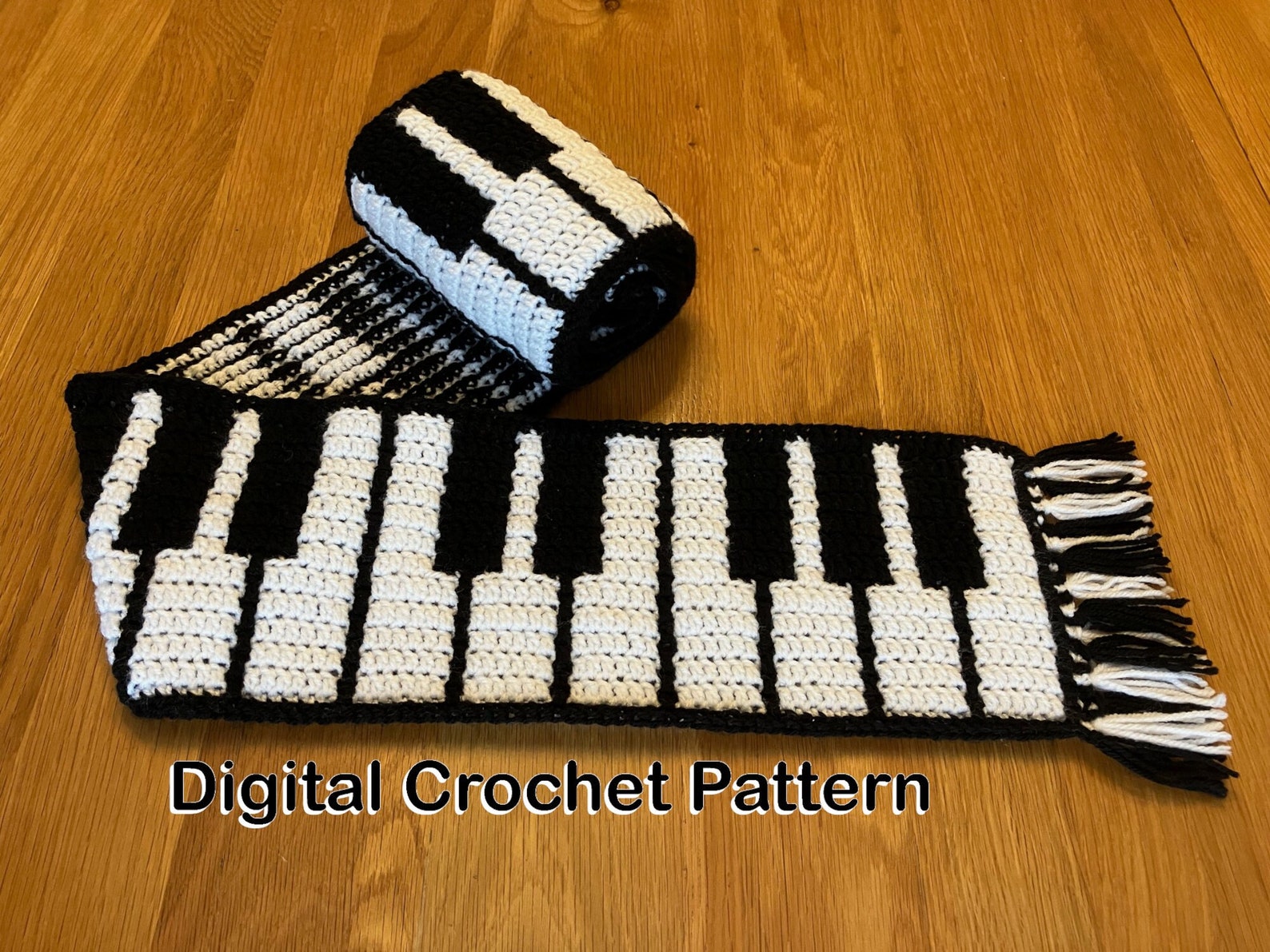 Piano Scarf Crochet Pattern for Mosaic Overlay Crochet (english ...