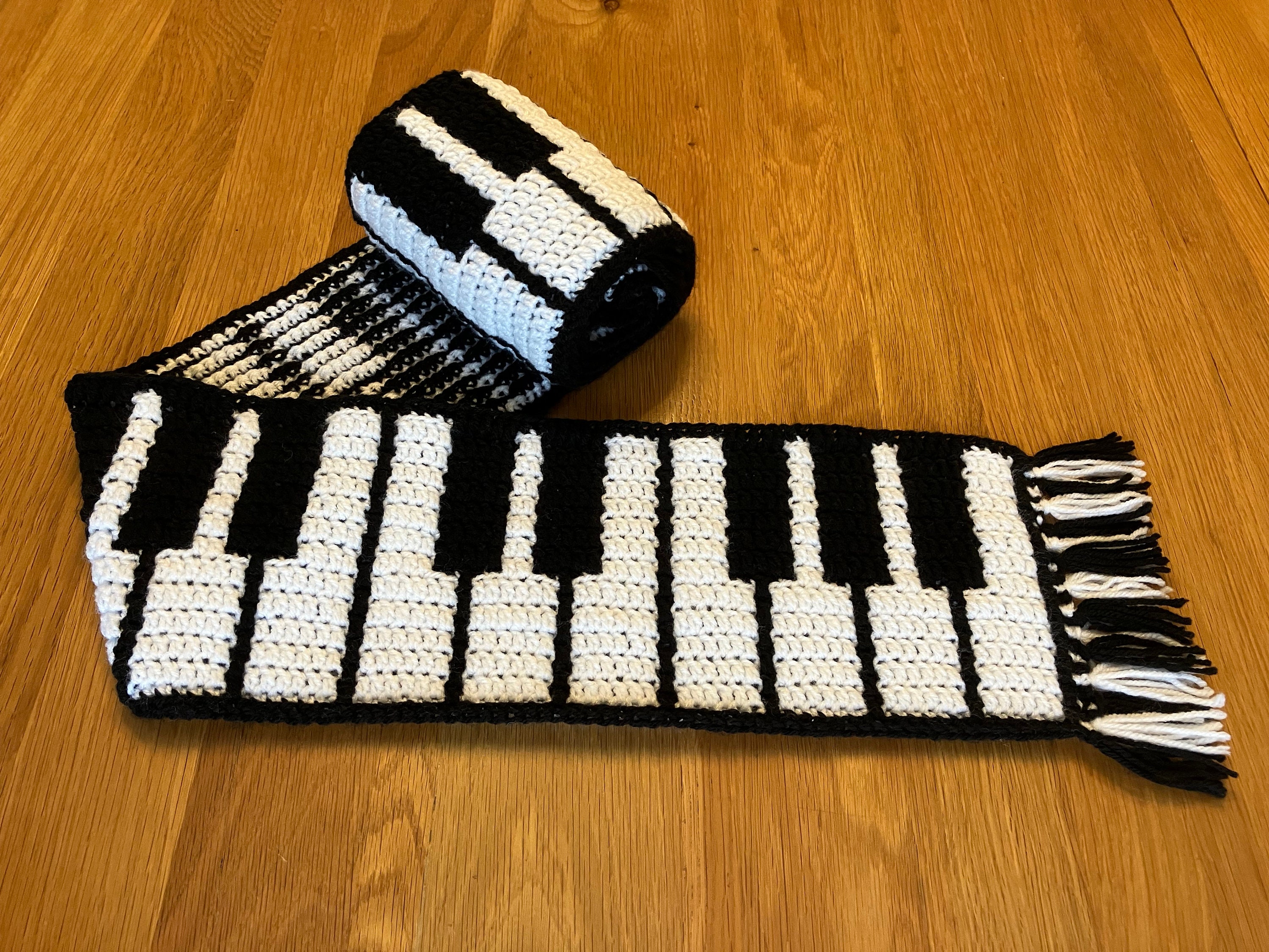 Piano Scarf Crochet Pattern for Mosaic Overlay Crochet - Etsy