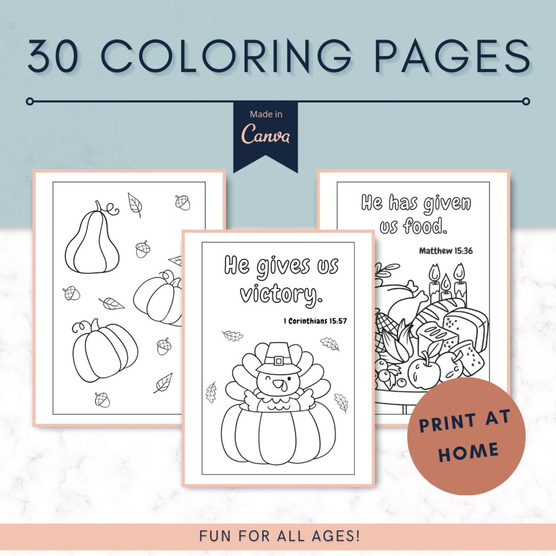 Thanksgiving Coloring Sheets, Fall Scripture Coloring Sheets, Printable ...