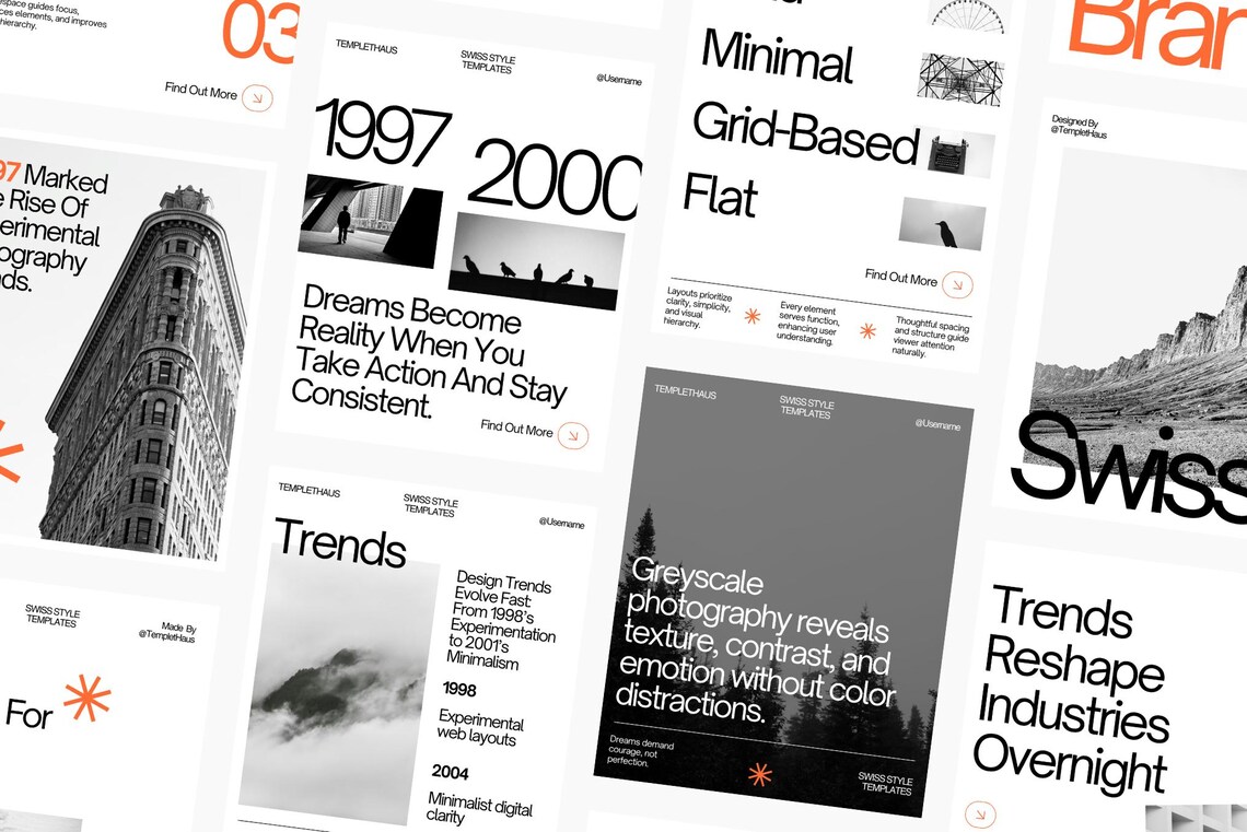 30 Swiss Style Instagram Templates for Canva – Clean & Modern - Etsy