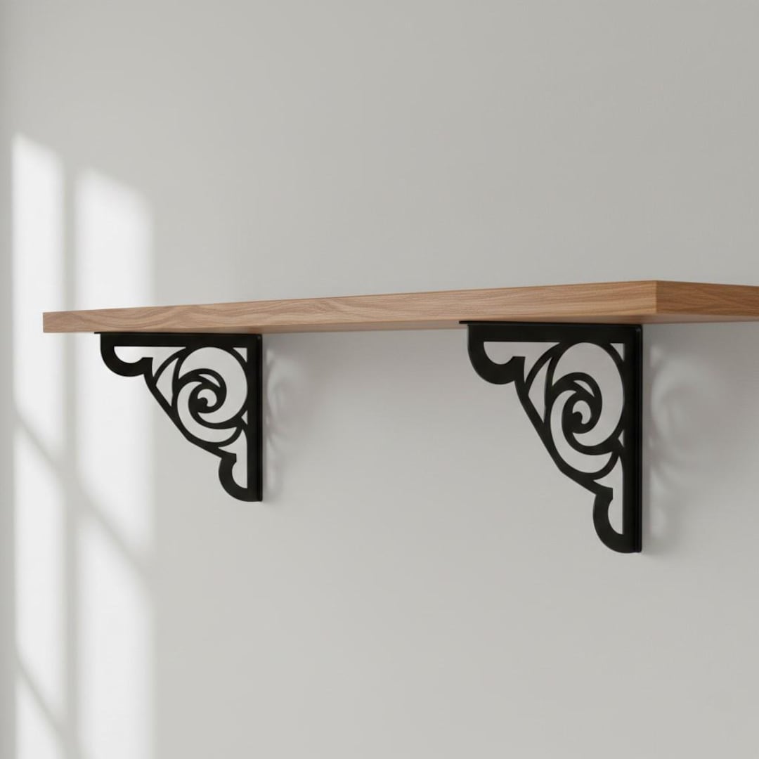 Metal Shelf Bracket, Shelving, Industrial Decor, Decorative Corner ...