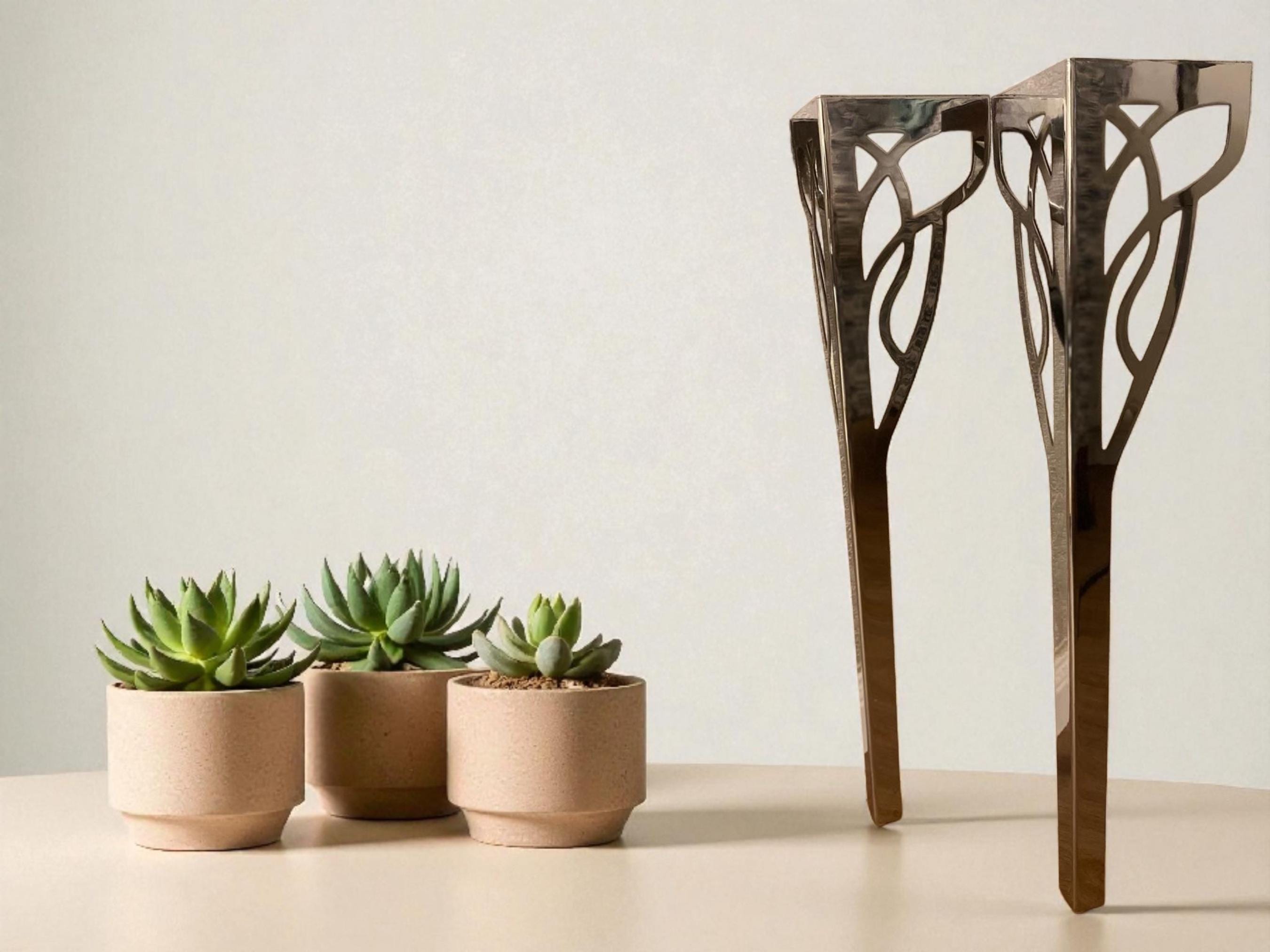Chrome Silver Tree Branch Table Legs: Modern Metal Furniture Base - Etsy