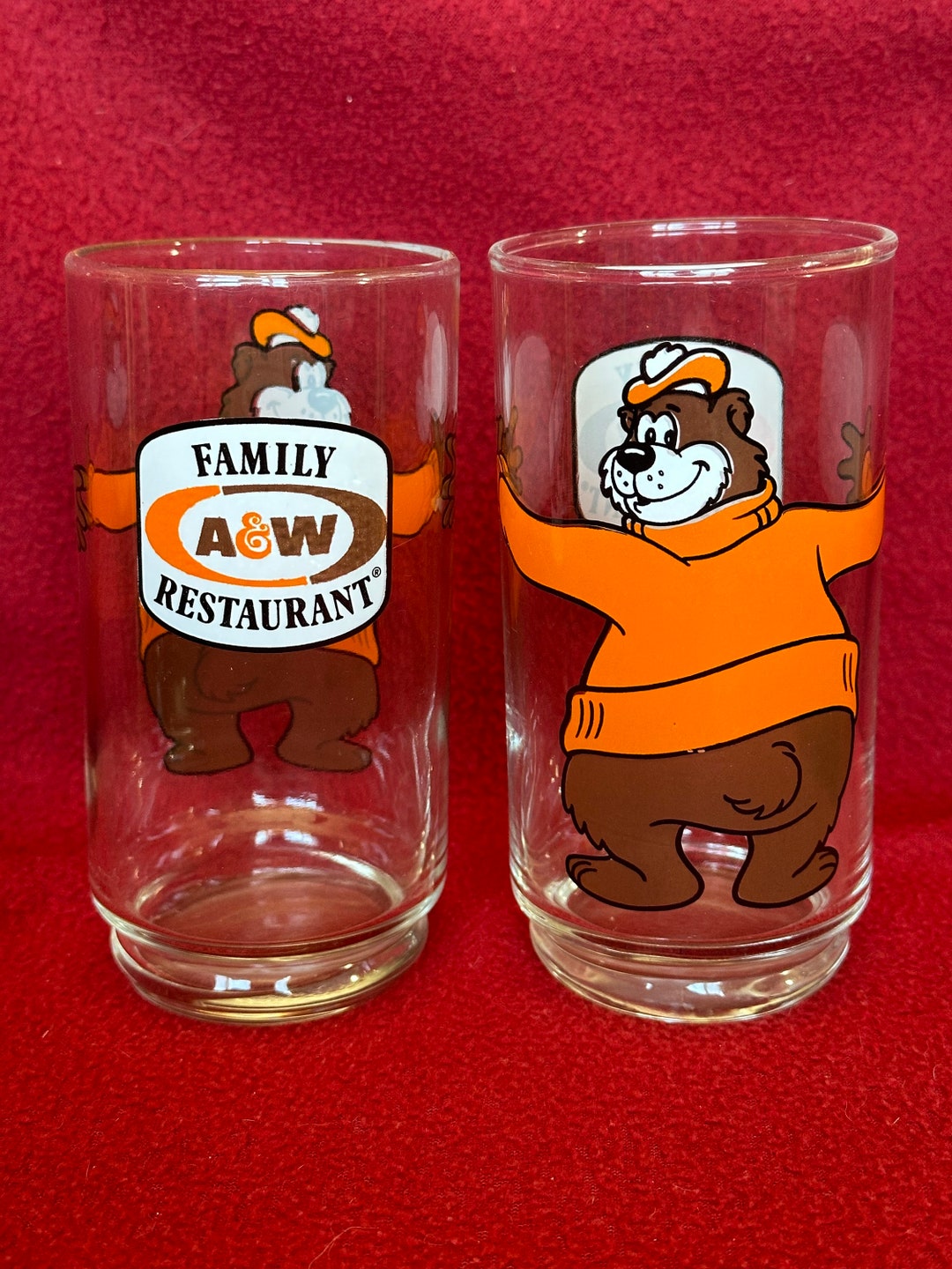 A & W Family Restaurant Root Beer Rooty the Great Root Bear Glass 1970 ...