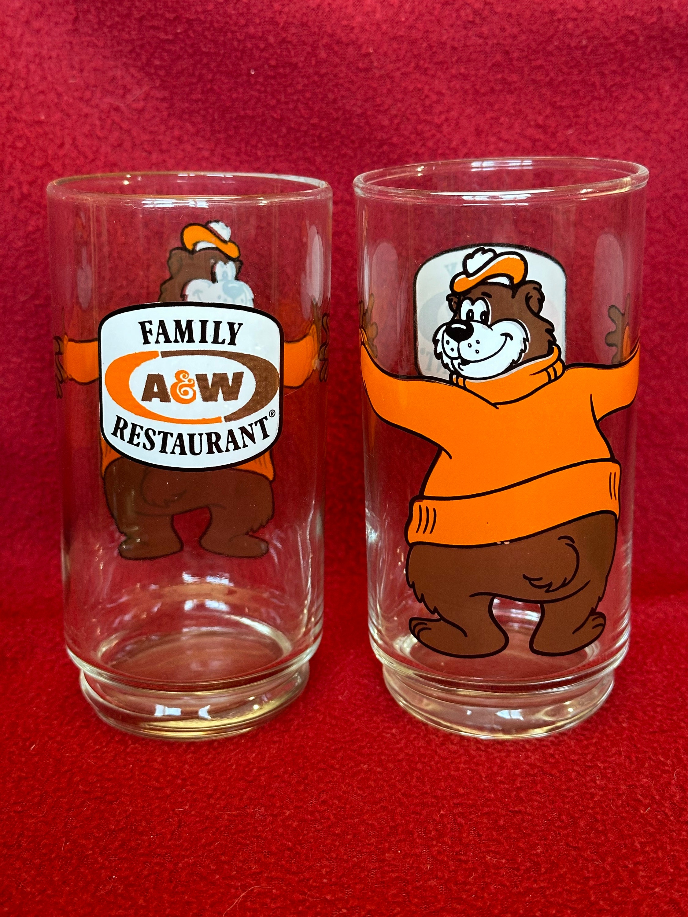 A & W Family Restaurant Root Beer Rooty the Great Root Bear Glass 1970s ...