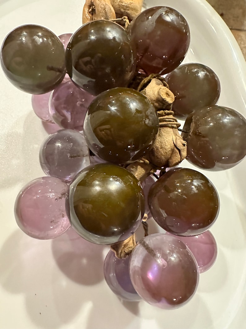 Large Cluster Lucite Grapes on Driftwood Vintage 1960s 15 From Stem to ...
