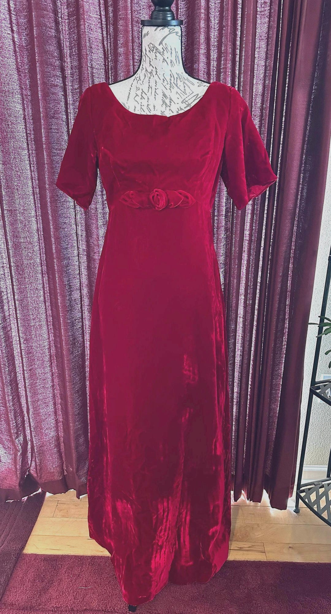 Vintage 1960’s Stunning Red Velvet Formal Dress Absolutely Gorgeous ...
