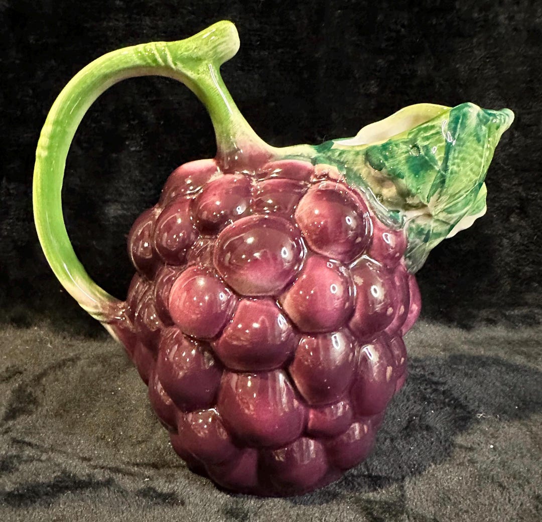 Vintage Mid Century Grapes Wine Pitcher Vine Jug Made in Italy 9506 ...