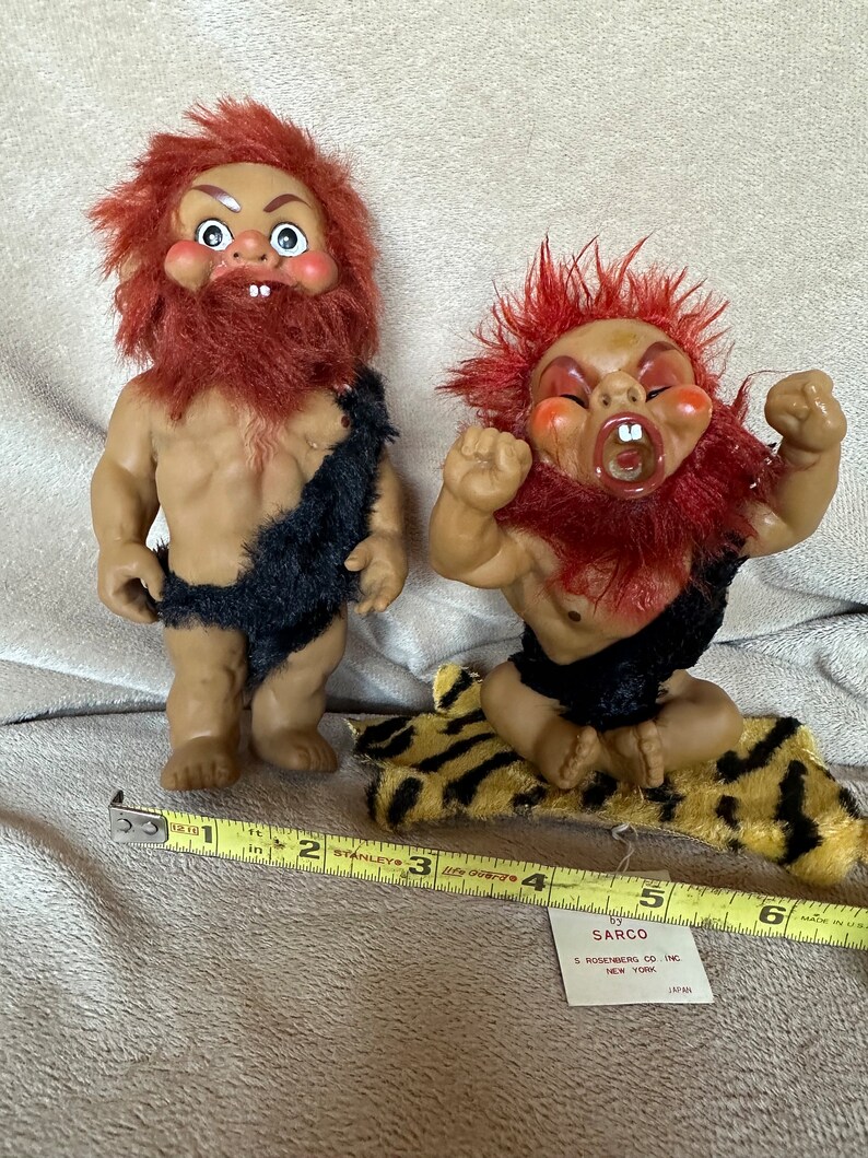 Pair of 1969 Mop-pets Caveman by Sarco S. Rosenberg Co. NY - Etsy