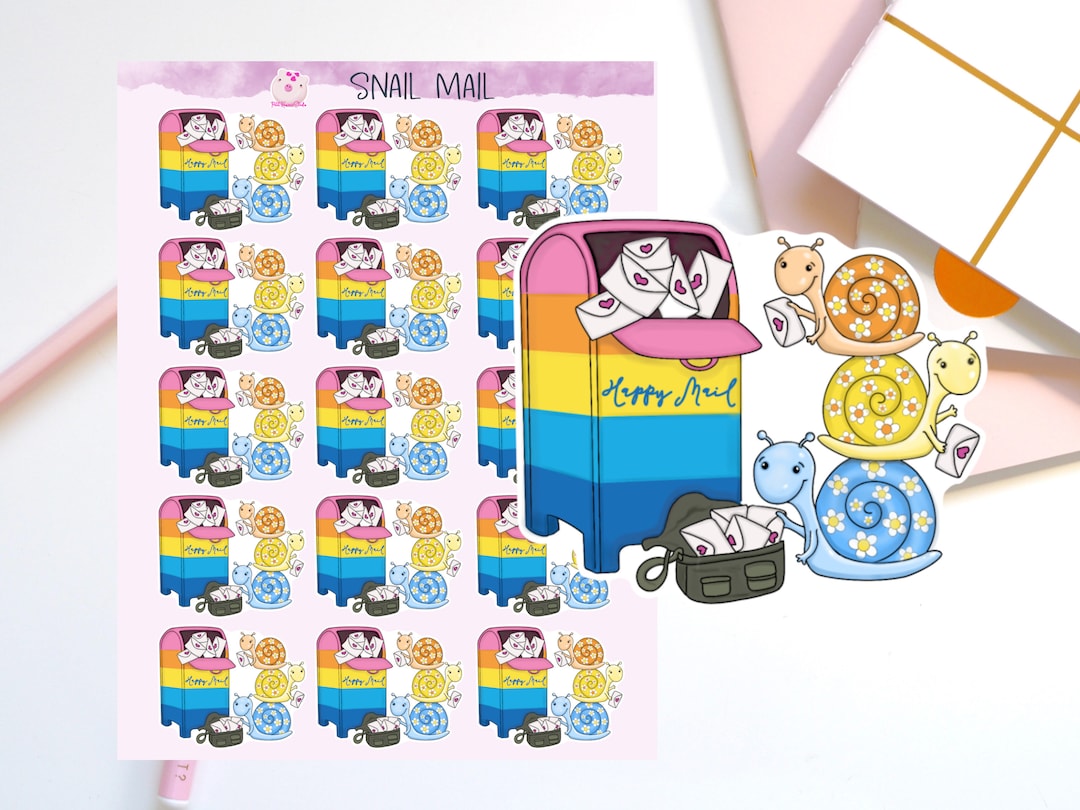 Rainbow Happy Mail Sticker Sheet, Snail Mail Stickers, Happy Mail ...