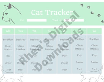 Acrylic Cat Feeding Chart, Reusable Feeding Schedule for Cats, Cat ...