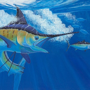 Marlin Acrylic Painting Giclee Print | 12 X 24-inch - Etsy