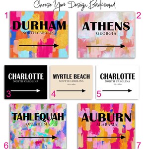 Custom Location Wall Art Printable Location Sign City State Preppy Dorm ...