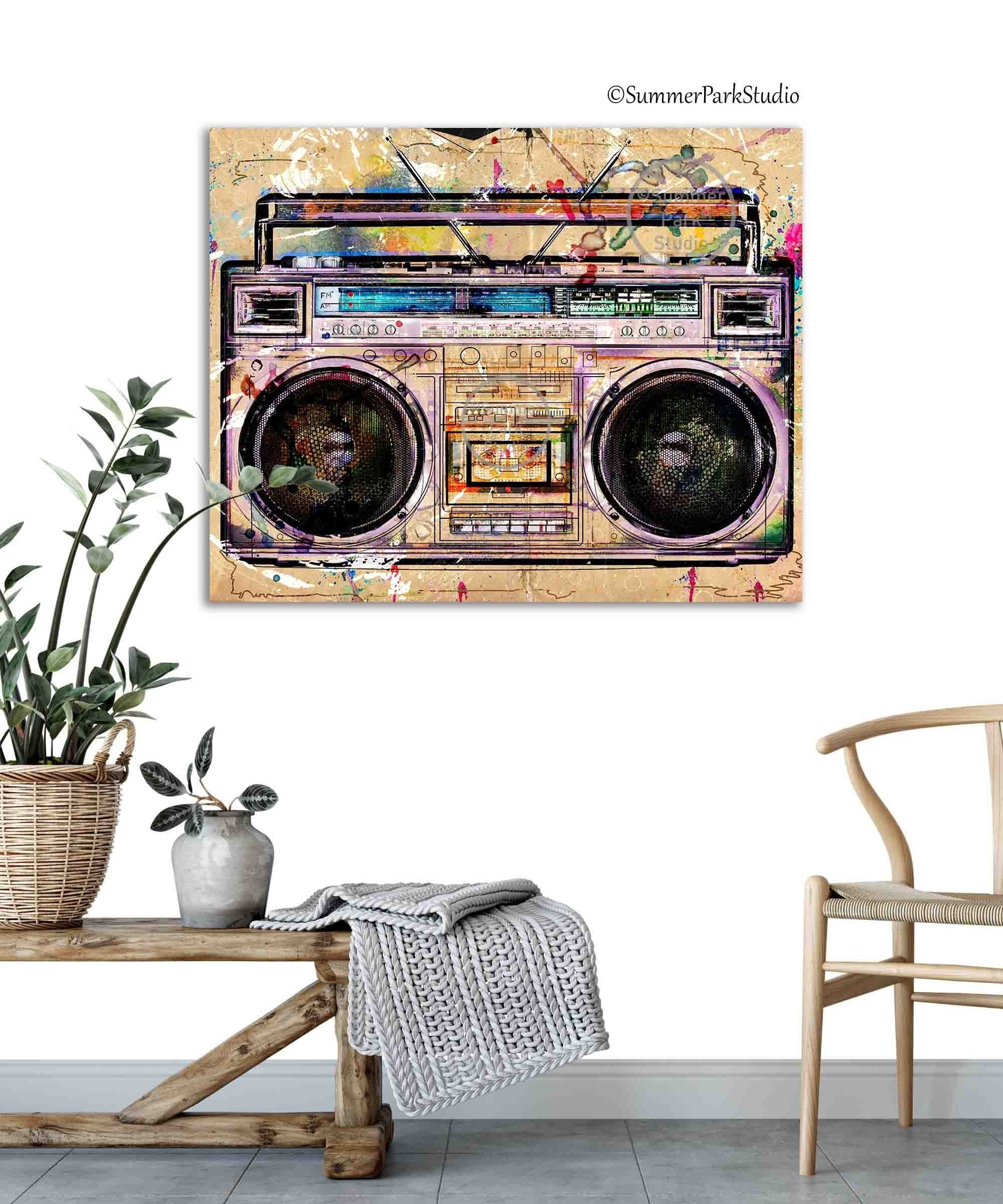 Boombox Wall Art Music Room Art Graffiti Print Contemporary - Etsy