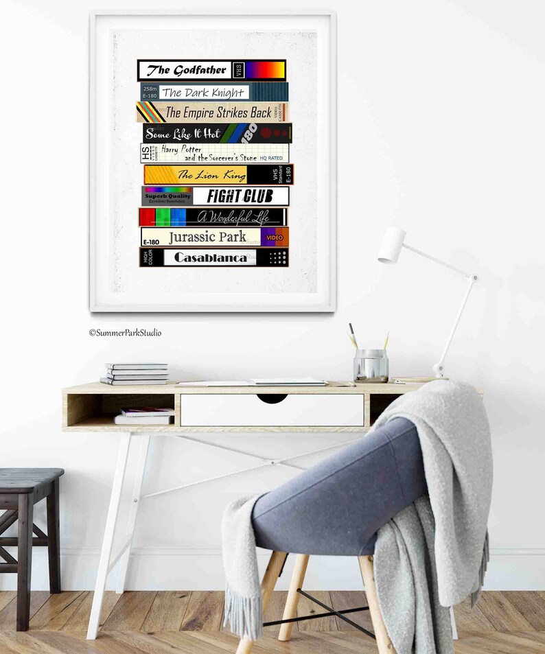 Custom VHS Tapes Art Print Your Top 10 Favorite Movies Customize Movie ...