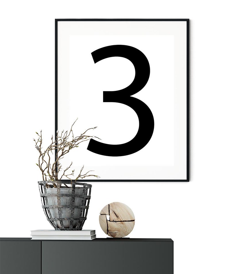 Number 3 Printable Numbers Sign Digital Download Number Three - Etsy