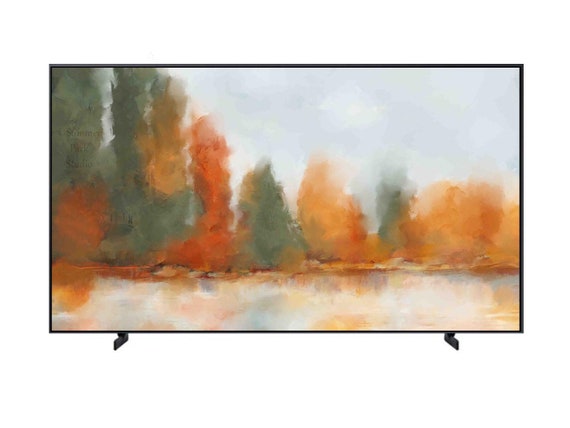 TV Screen Frame Fall Trees Lake Reflection Art Digital file | Etsy