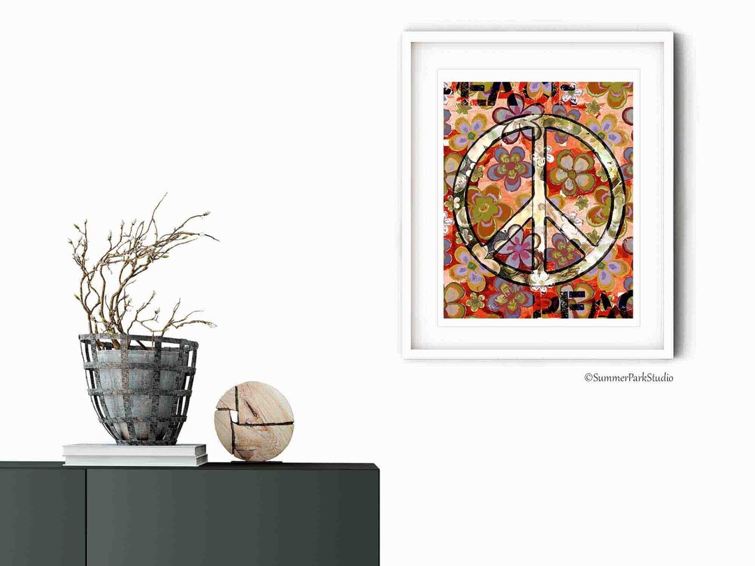 Hippie Boho Style Wall Art, Hippie Art Prints, Peace Boho Wall Decor - Etsy