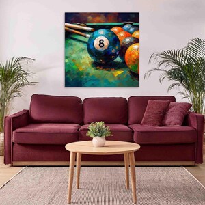 8 Ball Billiard Room Wall Art Pool Table Room Décor for Billiards Game ...