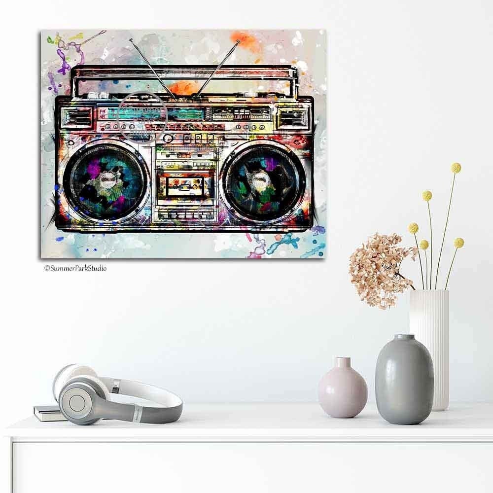 Graffiti Wall Art Large Boombox Radio Music Art Dancer Wall Art ...