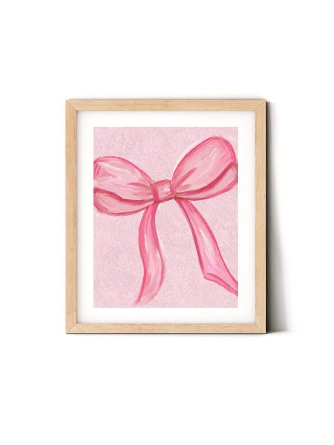 Pink Bow Art Coquette Bow Pink Bow Art Apartment Wall Art Pink Print From Original Painting ...