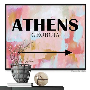 Custom Location Wall Art Printable Location Sign City State Preppy Dorm ...