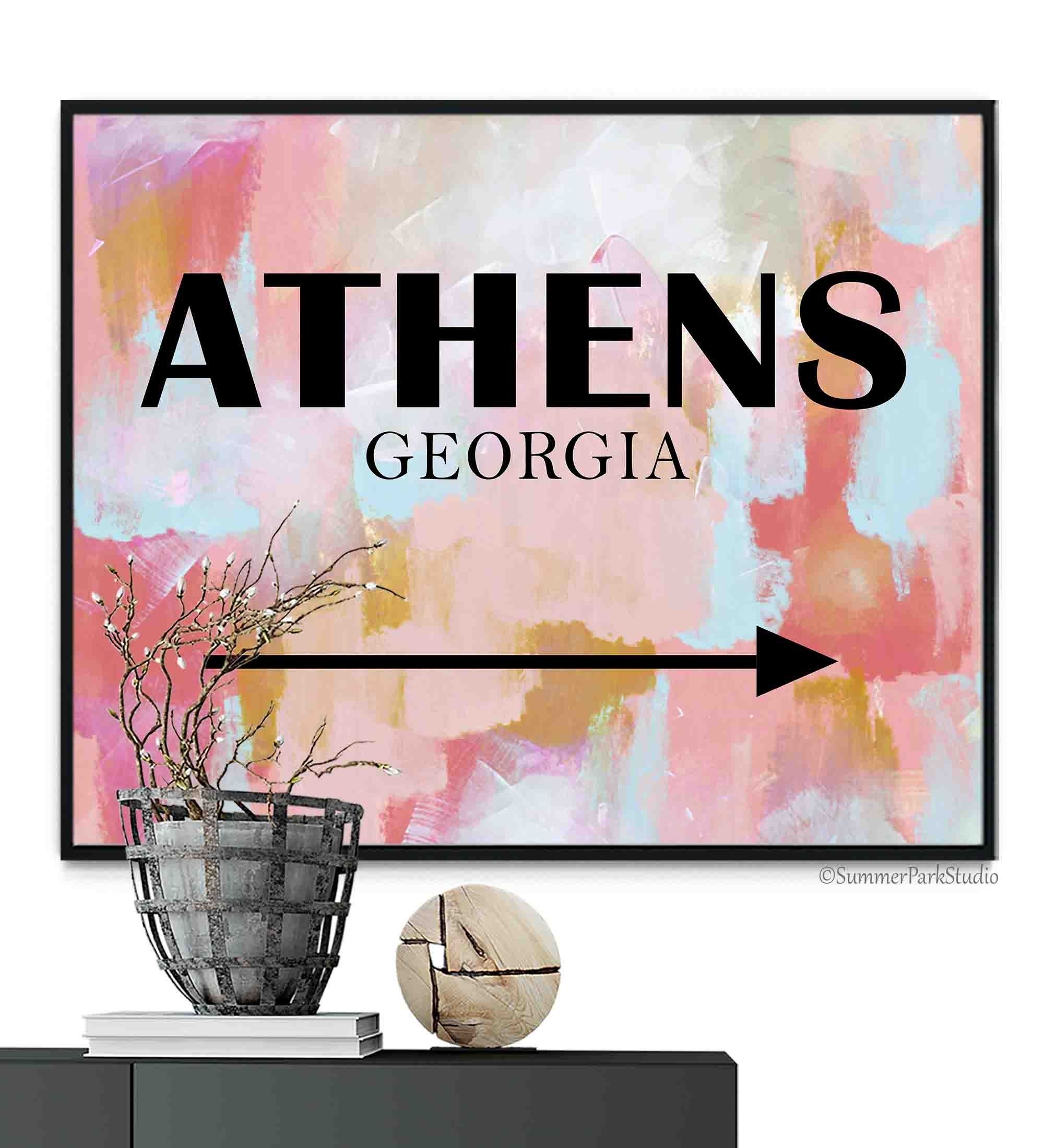 Custom Location Wall Art Printable Location Sign City State Preppy Dorm ...