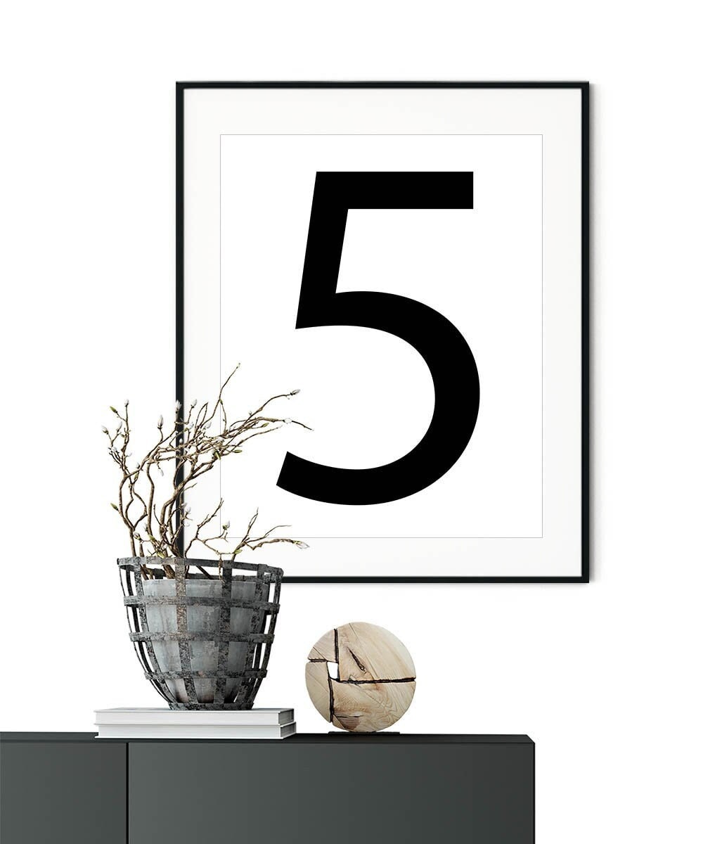 Number 5 Printable Numbers Sign Digital Download Number Five - Etsy