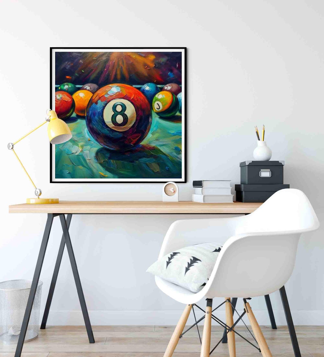 Eight Ball Billiard Art: Pool Room Decor, 8ball Billiard Player Gift - Etsy