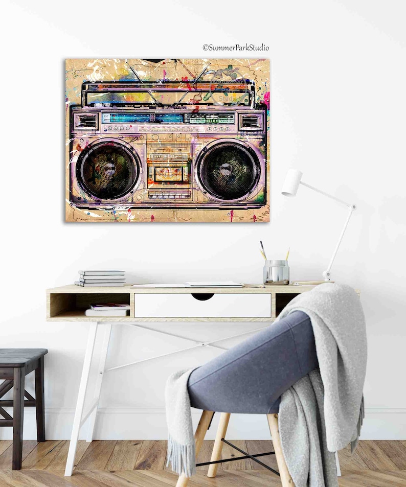 Boombox Wall Art Music Room Art Graffiti Print Contemporary - Etsy