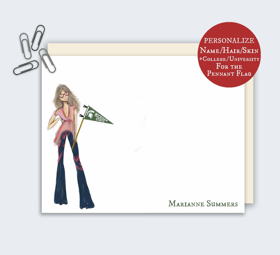 College Acceptance Gifts University Student Girl Note Cards ...