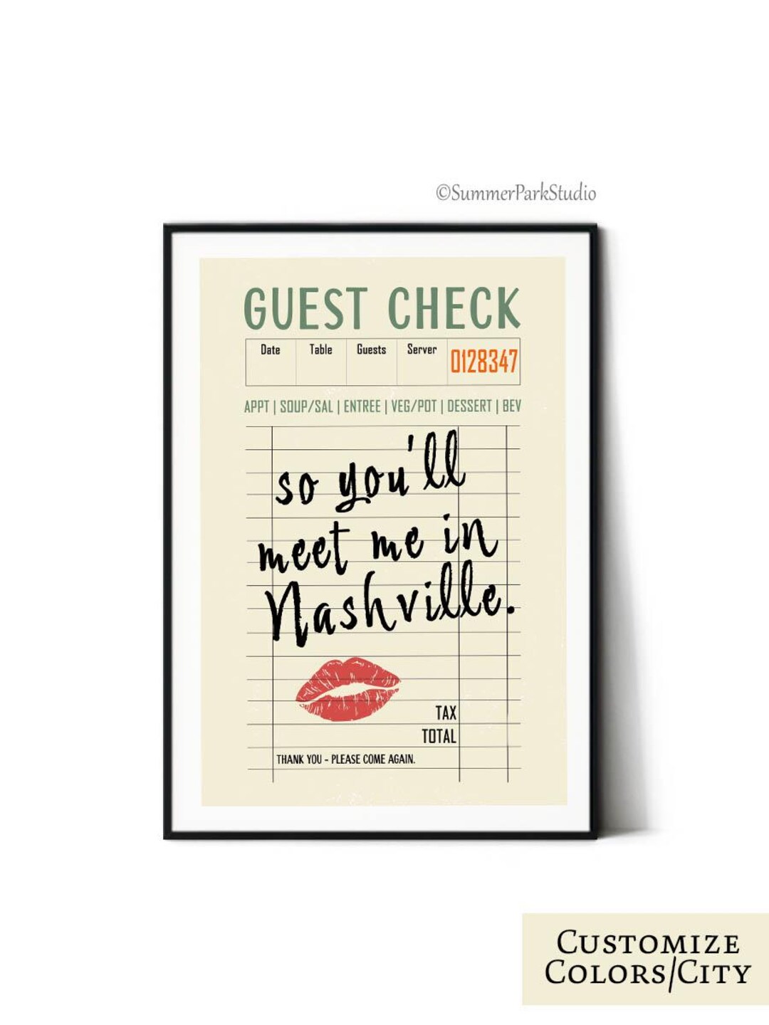 Guest Check Poster Download Custom Guest Check Wall Art Large Sizes ...