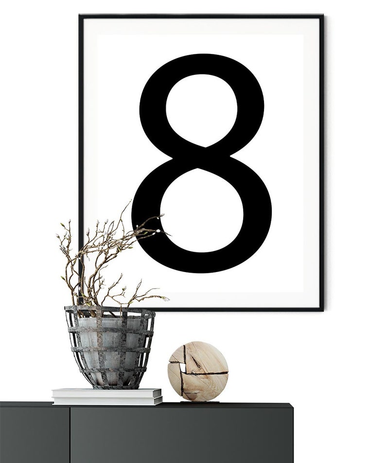 Die Zahl 8 Großes druckbares Schild Download Die Zahl Acht großes ...