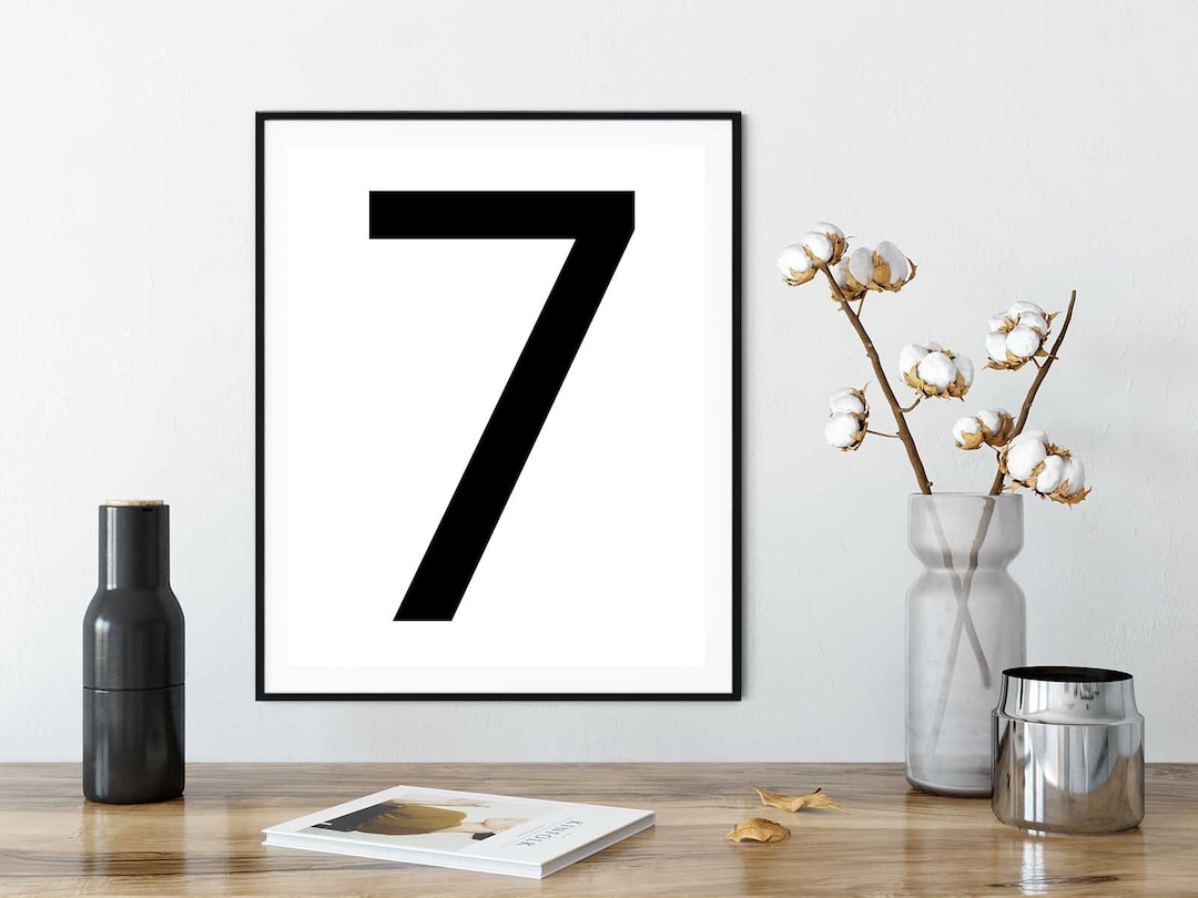 The Number 7 Printable Wall Art Numbers Large Number Sign - Etsy