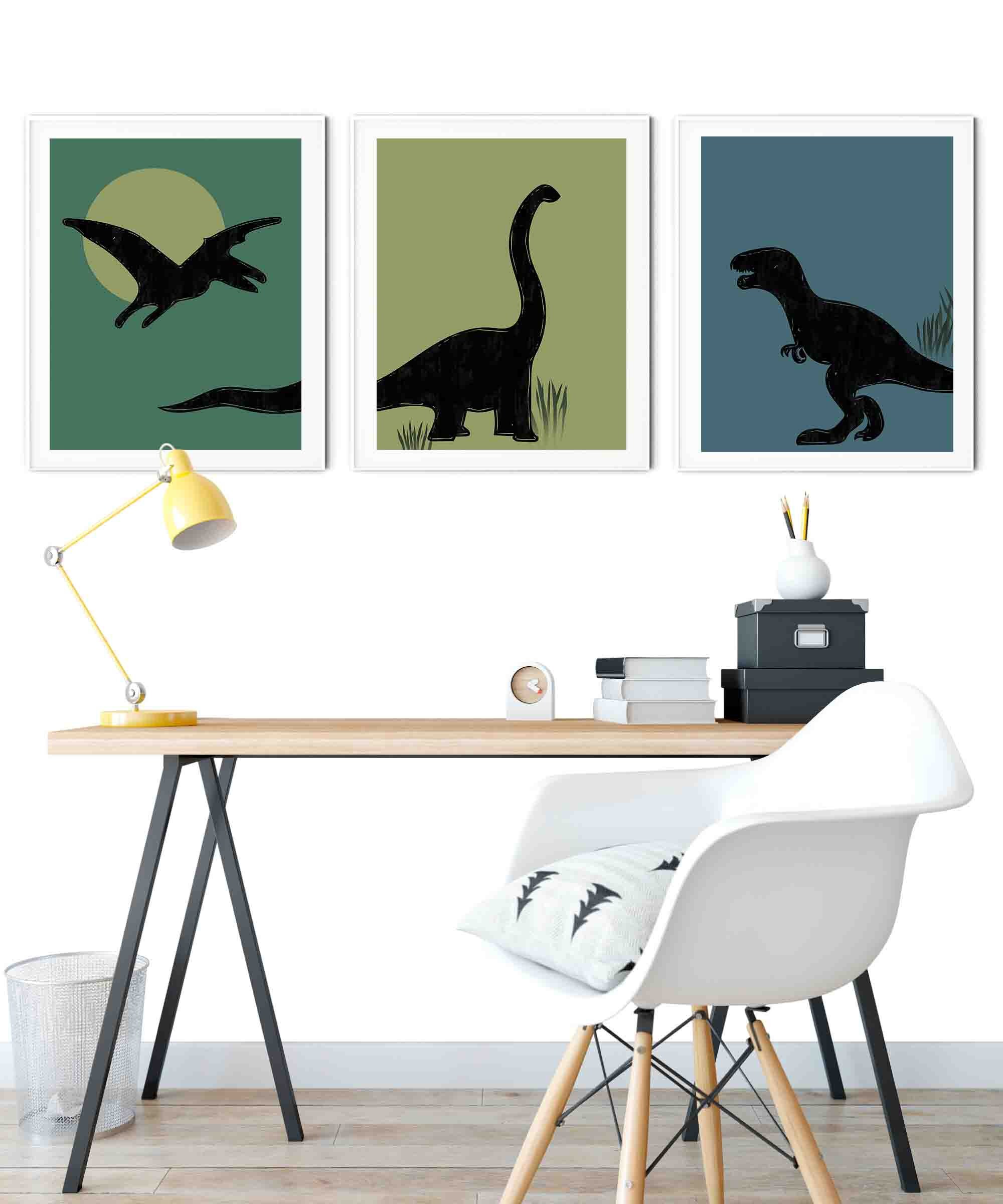 Set of 3 Dinosaur Printable Art Digital Download Dinosaur - Etsy